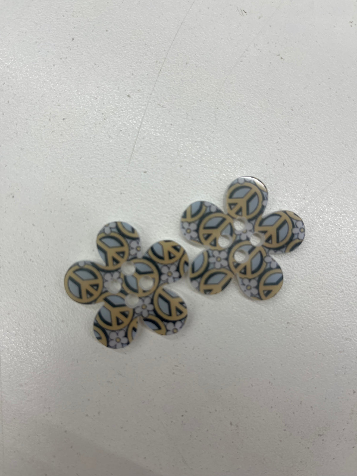 Acrylic Buttons 2 pack - peace print - 1 inch — Shear Perfection Fabric
