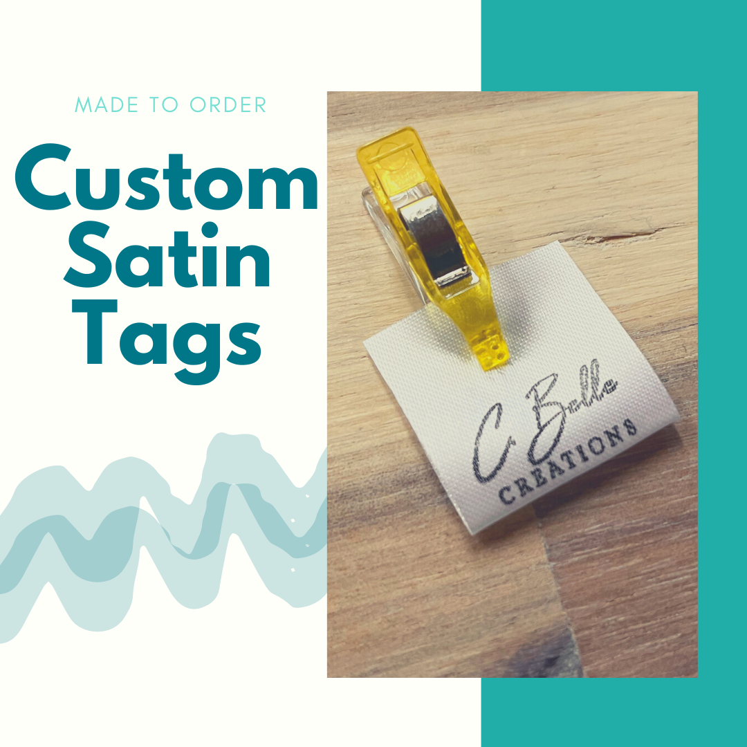 Custom Satin Tags — Shear Perfection Fabric
