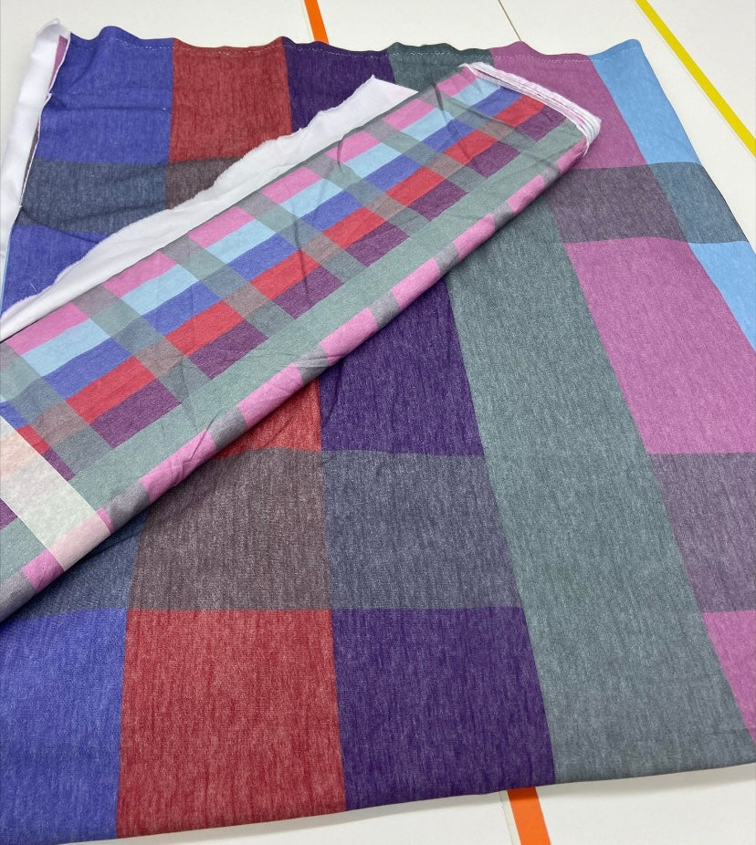 Last Cuts - R15 - JUMBO SCALE Picnic Plaid - on Brushed French Terry ...