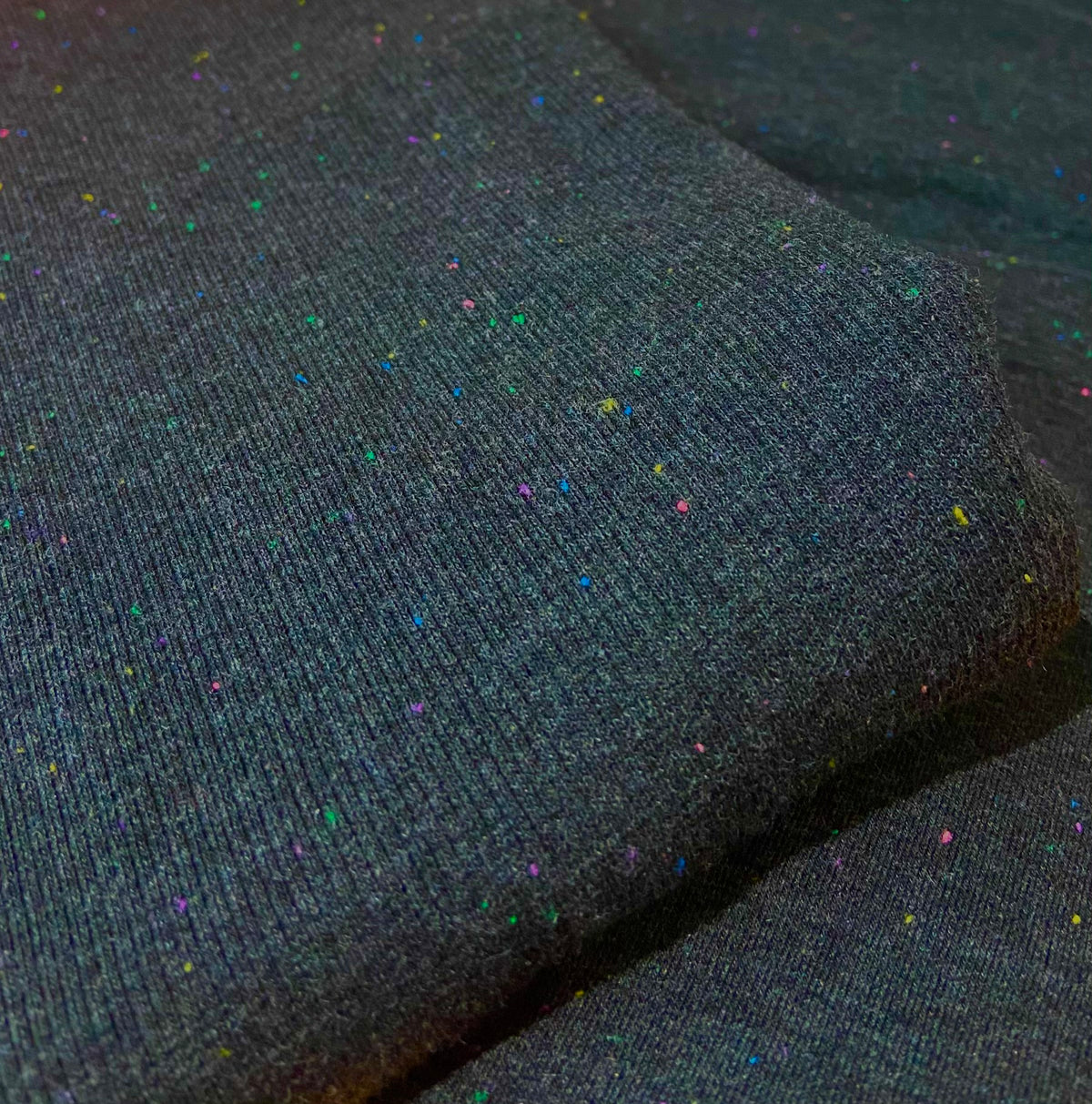 Confetti Rib Knit - Charcoal — Shear Perfection Fabric